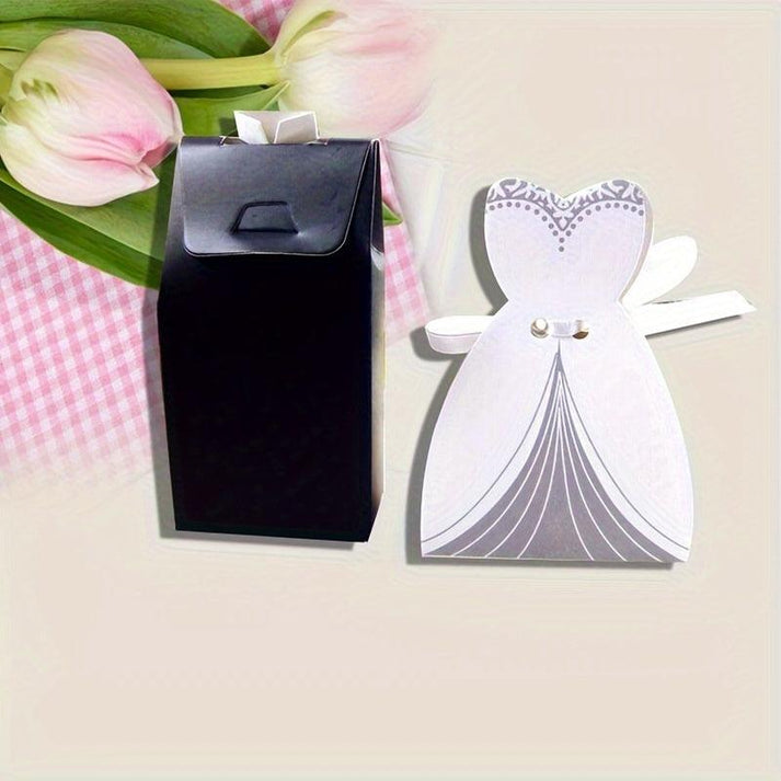 100PCS Elegant Bride & Groom Dress Favor Boxes – Hibrides