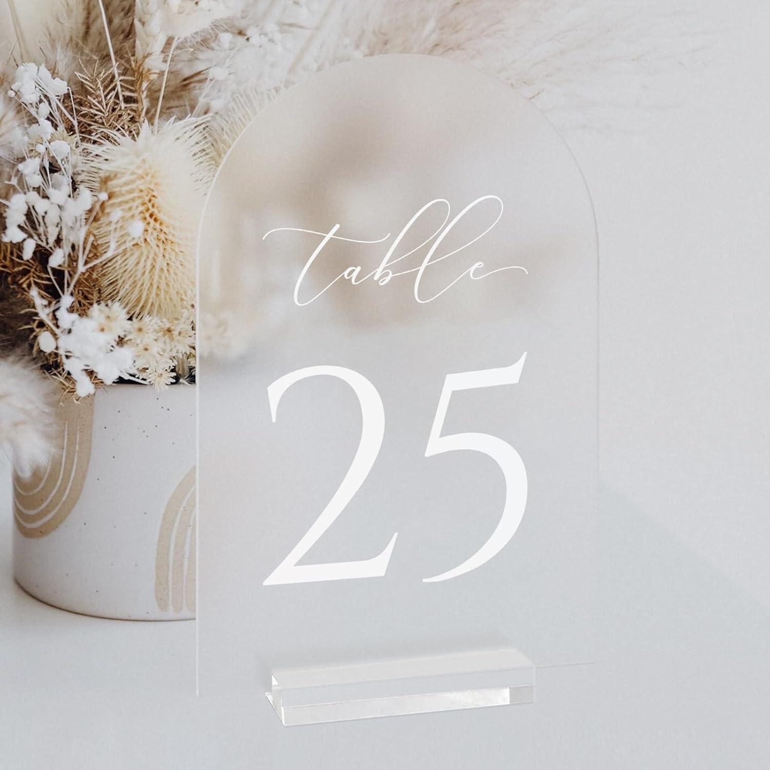 Clear Arch Table Numbers for Wedding, 5x7 Inch Arched Acrylic Table Nu ...