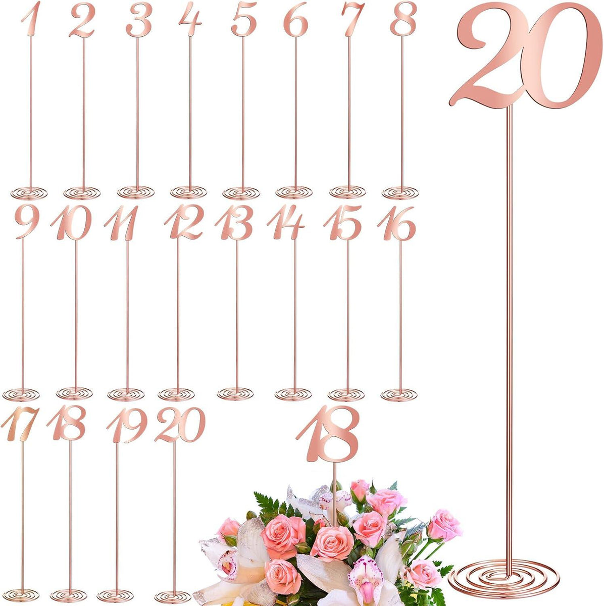 20 Pcs Metal Table Numbers 1-20 Table Numbers for Wedding Reception 12 ...