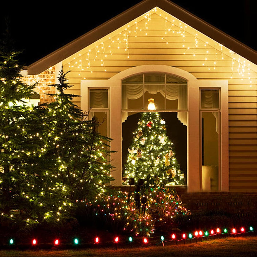 LED Icicle String Lights, Christmas Icicle Lights 16.4ft Window Curtai ...