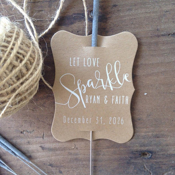 50 Sets Wedding Sparkler Tags, Custom Sparkler Tags, Unique Sparkler T ...