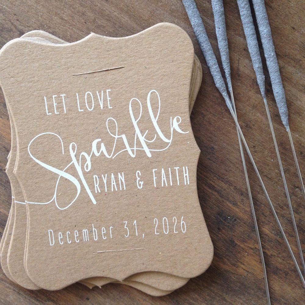 50 Sets Wedding Sparkler Tags, Custom Sparkler Tags, Unique Sparkler T ...