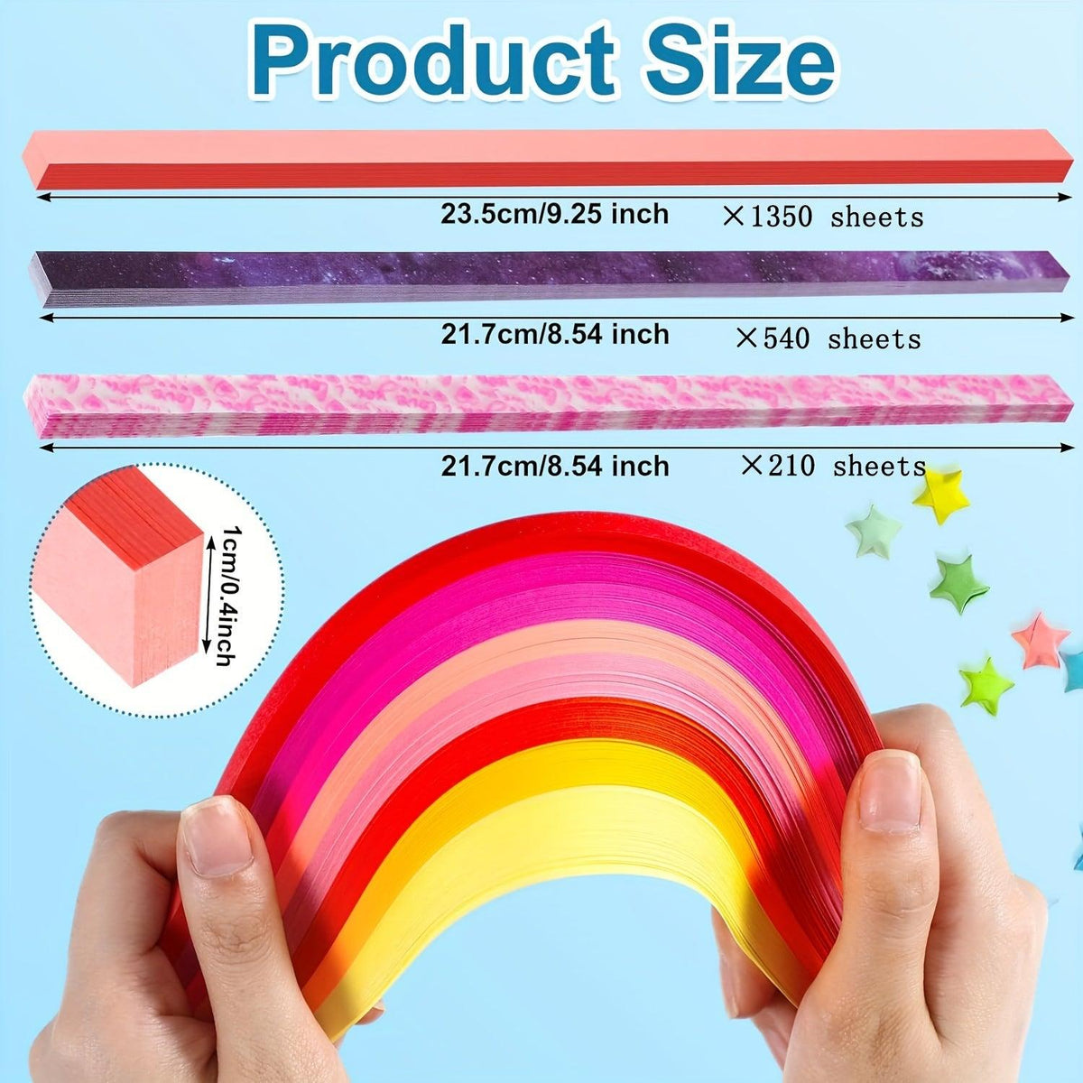 2000 Sheet Origami Star Strips Kit / 27 Glowing Colors for DIY Star Fo ...