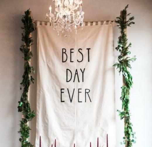 Best Day Ever Wedding Backdrop for Photography, Outdoor Wedding Recept ...