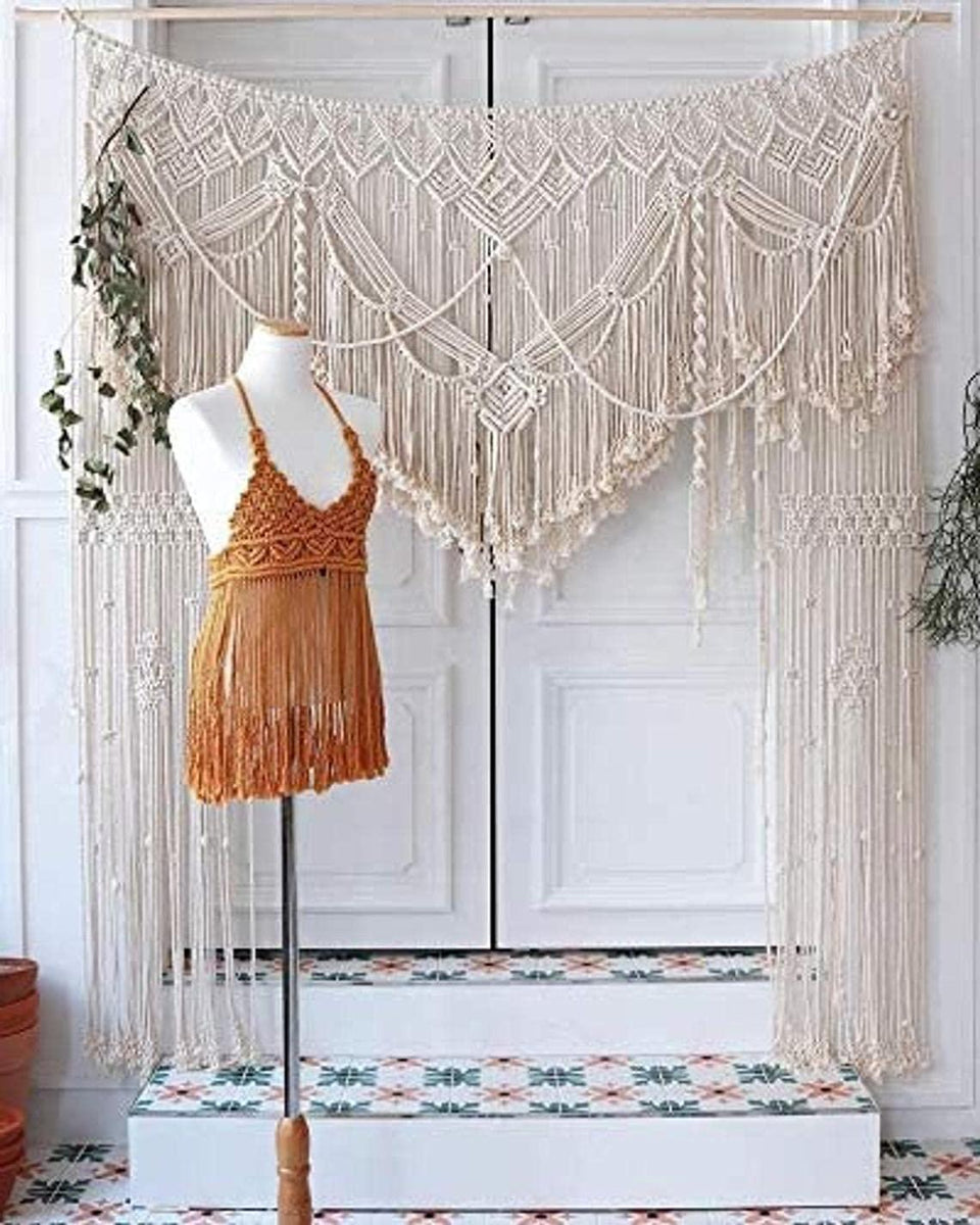 Macrame Large Curtain Bohemian Boho Decoration Backdrop Wedding Wall H ...