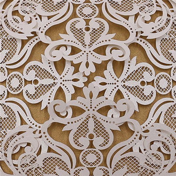 Vintage ivory laser cut Wedding Invitation LC047 – Hibrides